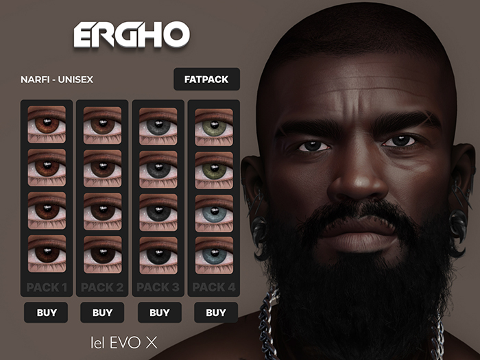 Second Life Marketplace - Narfi Eyes for Lelutka EvoX by ERGHO - FATPACK